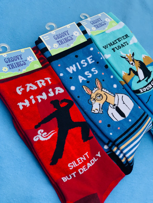 Whatever Floats Your Goat Men's Crew Socks - Funny Birthday Gifts ...